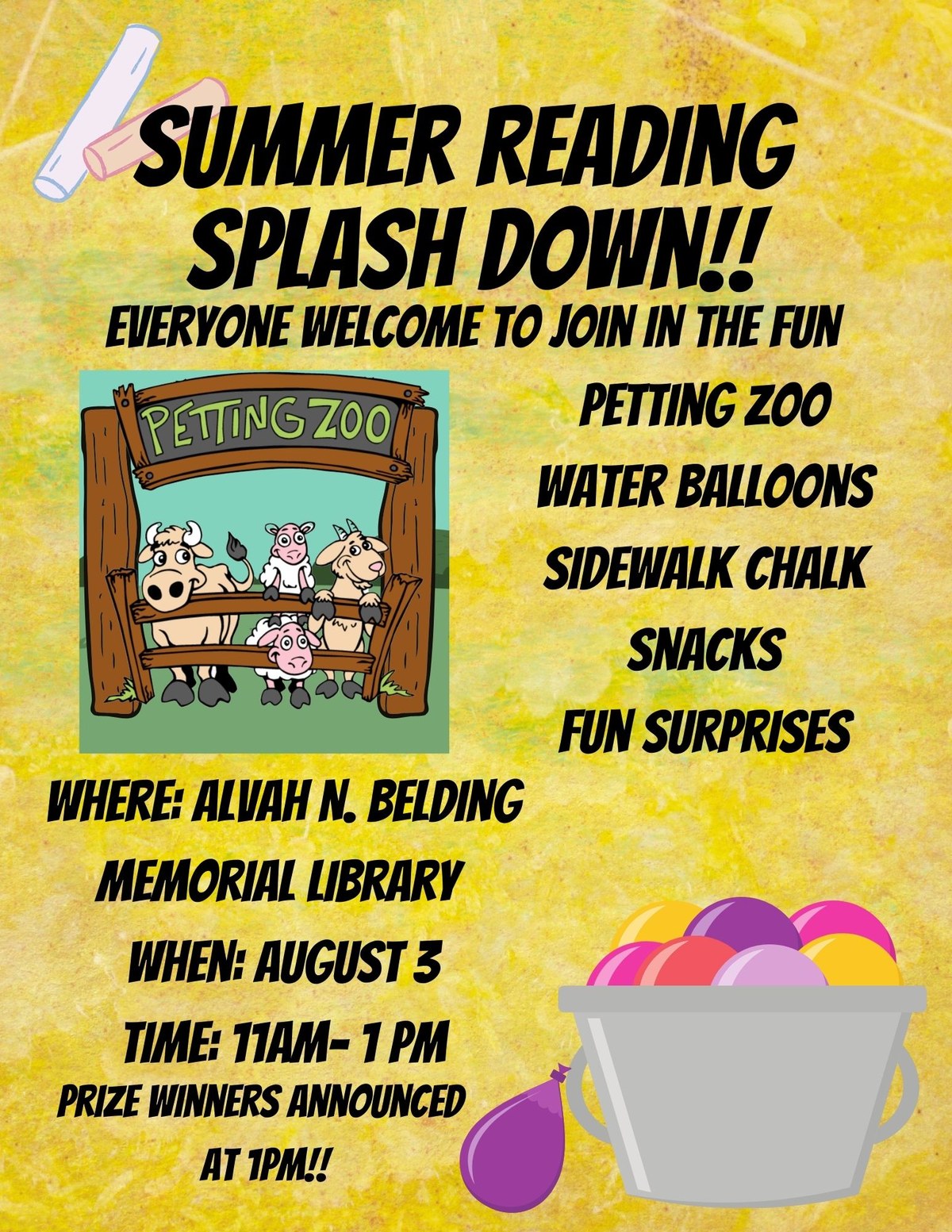 Summer Splashdown, ALL AGES — Alvah N. Belding Memorial Library